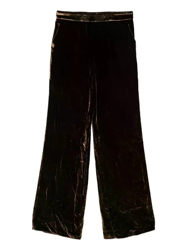 Etro Wide Leg Velvet Trousers - Brown