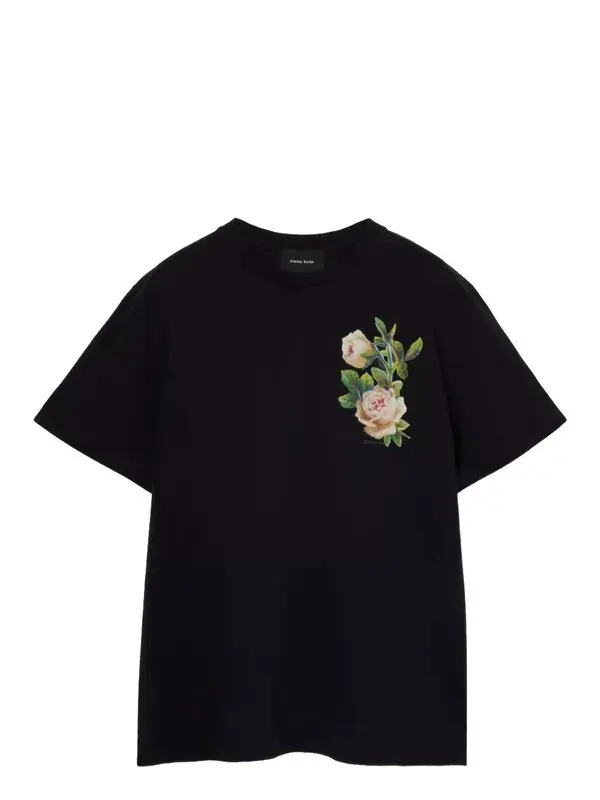 Simone Rocha Rose-print T-shirt - Black