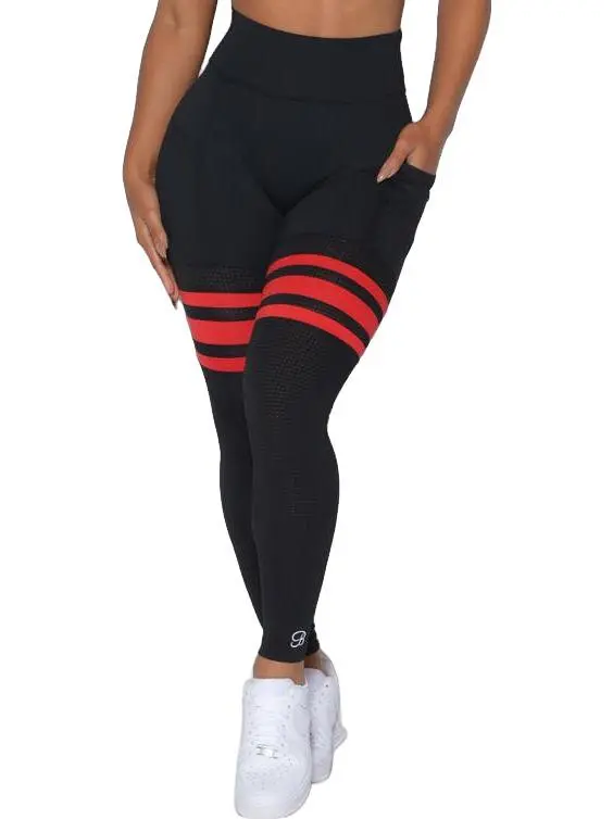 BOMBSHELL SPORTSWEAR Scrunch Thigh Highs - Fire