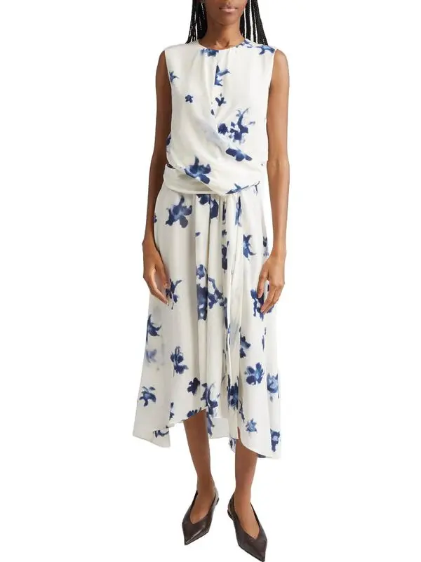 Altuzarra Penny Floral Print Silk Maxi Dress - Berry Blue Flowers