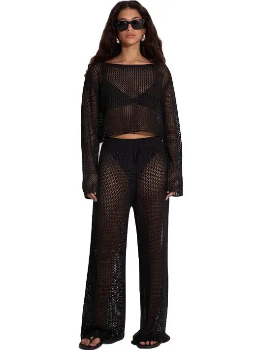 GOTTEX BEACH LIFE Crochet Beach Pants - Black