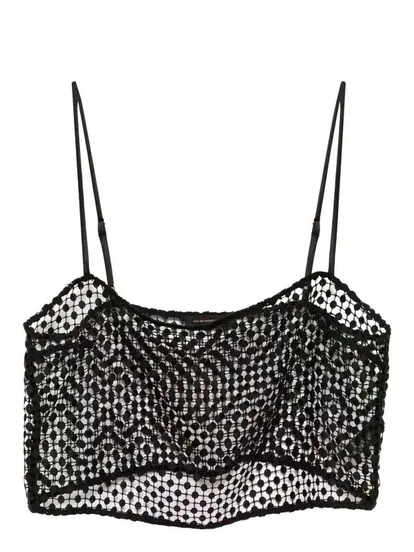 Kiki De Montparnasse Pointelle Bandeau Top - Black