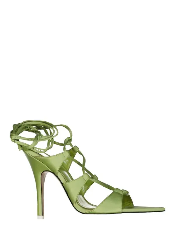 Attico Reneè Satin Sandals - Green