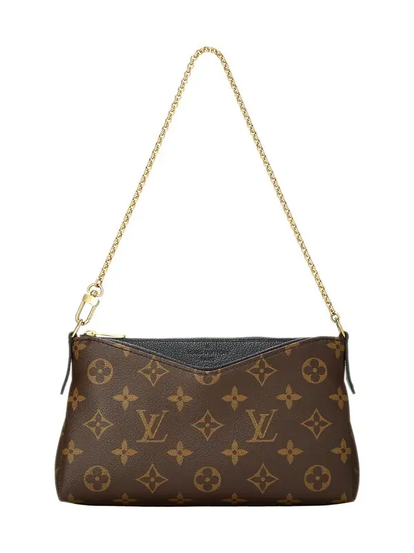 LOUIS VUITTON Monogram Pallas Clutch - Black
