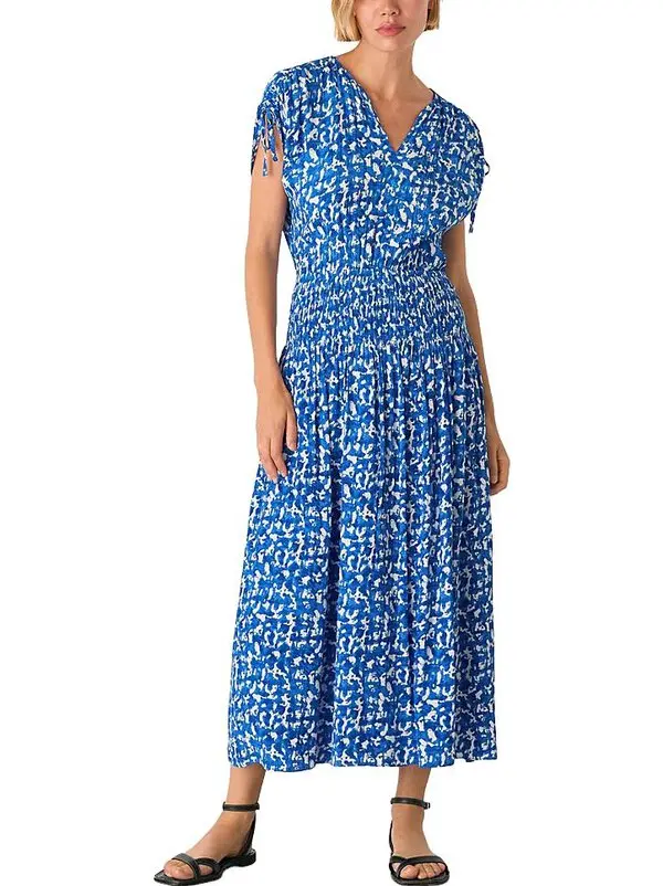 Whistles Sponge Print Midi Dress - Blue/multi