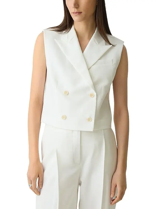 Theory Peak Lapel Double Breasted Vest - Ivory