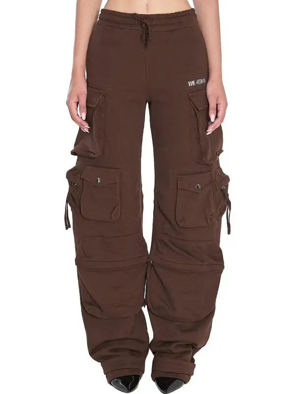 Attico Cotton Cargo Trousers - Brown