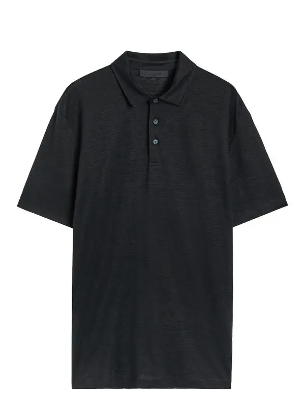 BOSS X David Beckham Linen Polo Shirt - Navy