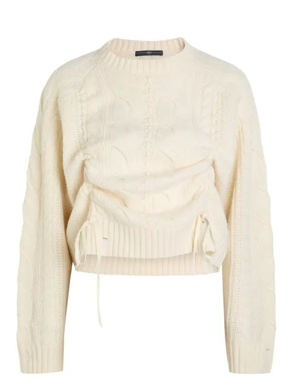 High Cable-knit Jumper - Cream