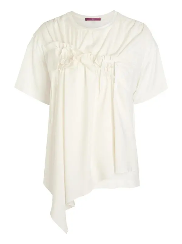 High Mentor Ruffled Jersey T-shirt - Cream