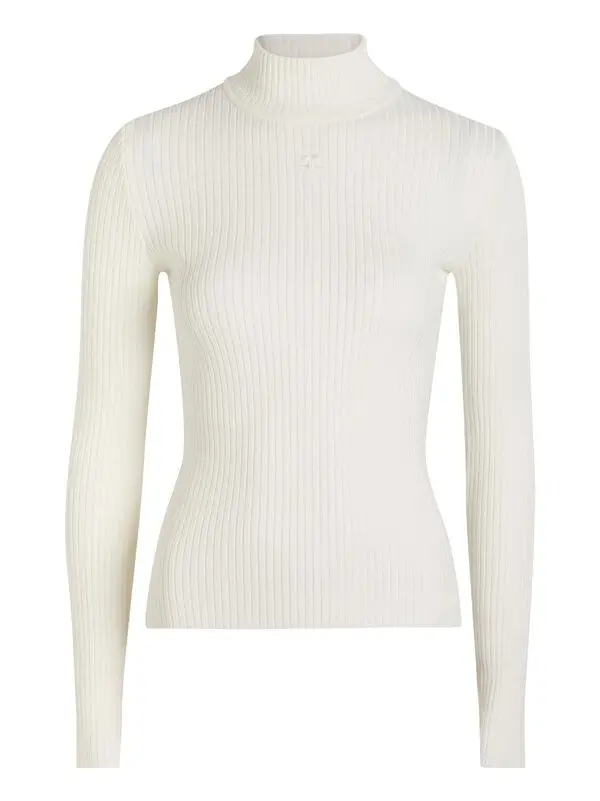 COURREGES Ribbed Knit Jumper - White
