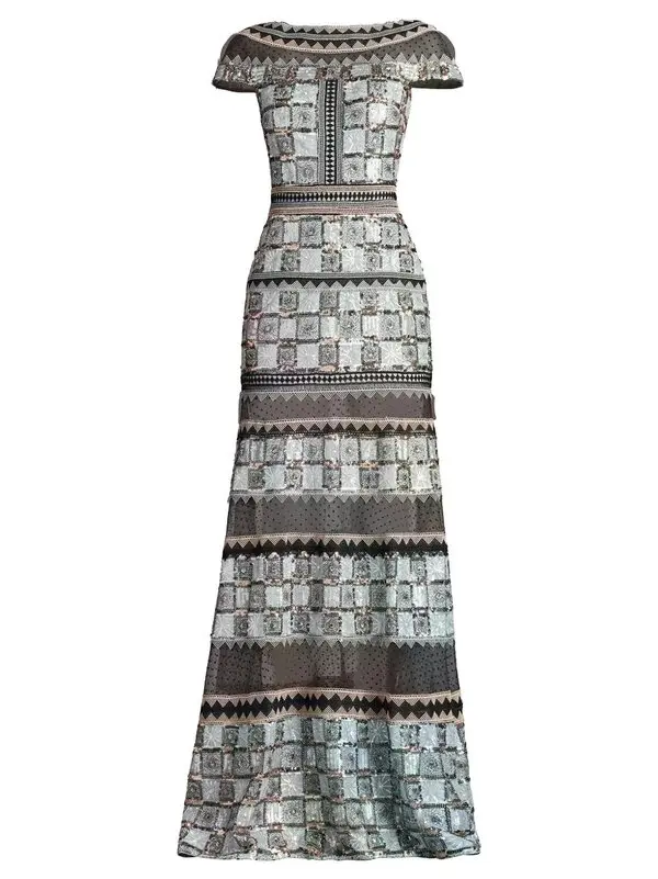 Tadashi Shoji Jovie Gown - Grey
