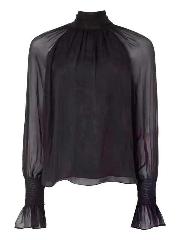 TEMPERLEY LONDON Quintette Ruffled-cuff Blouse - Black