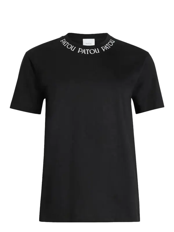 Patou Logo-embroidered T-shirt - Black