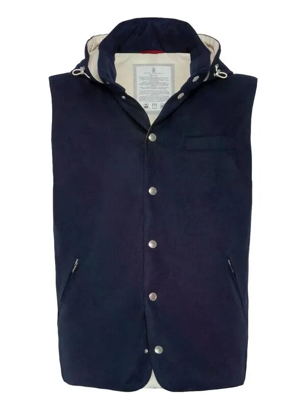 Brunello Cucinelli Hooded Gilet - Blue