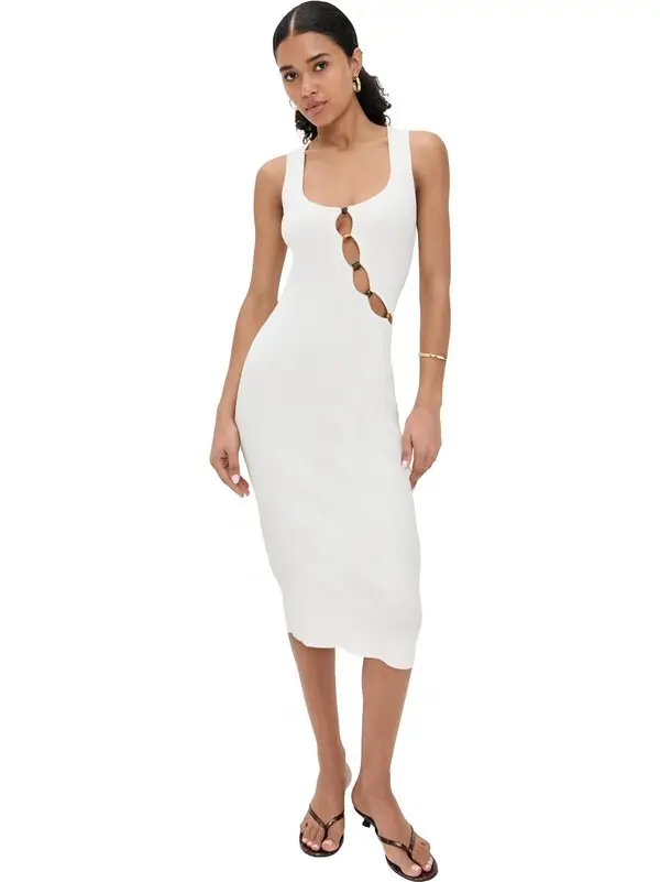 Sir The Label Chiara Beaded Knit Midi Dress - Ivory
