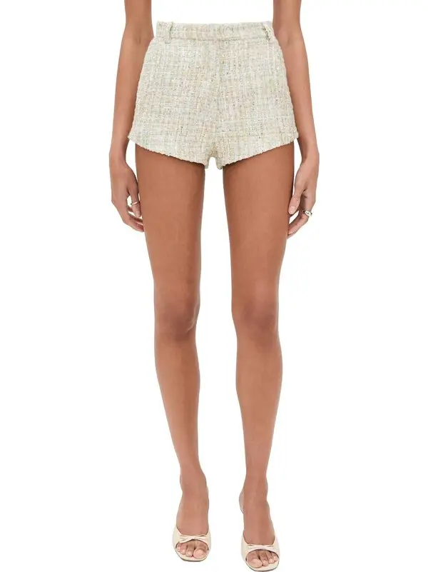Line & Dot Clover Tweed Shorts - Sage Multi