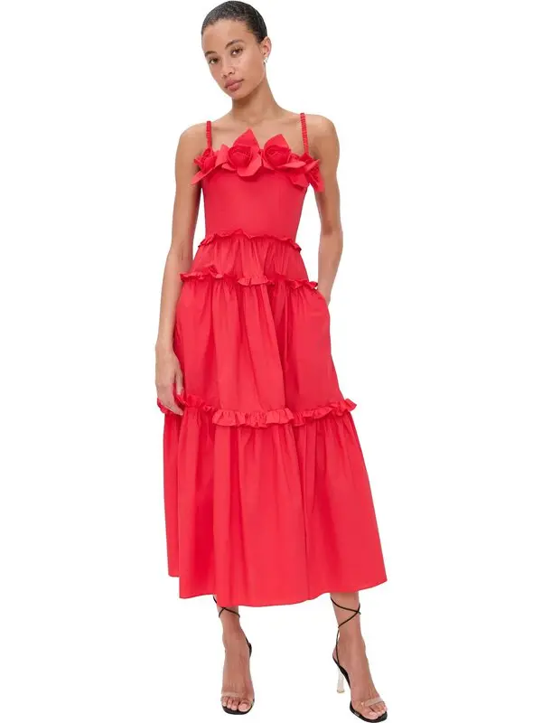 AKNVAS Rach Midi Dress - Red