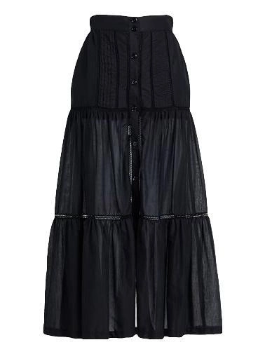 Pinko Cotton Maxi Skirt - Black