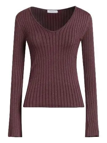 Majestic Filatures Long Sleeve Ribbed Metallic Knit Sweater - Purple