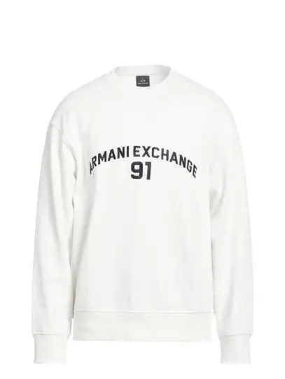 Armani Exchange Sweatshirt In Cotton And Elastane - Off White