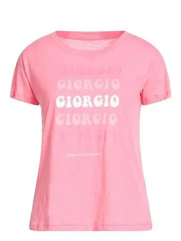 Armani Exchange Printed Cotton T-shirt - Pink