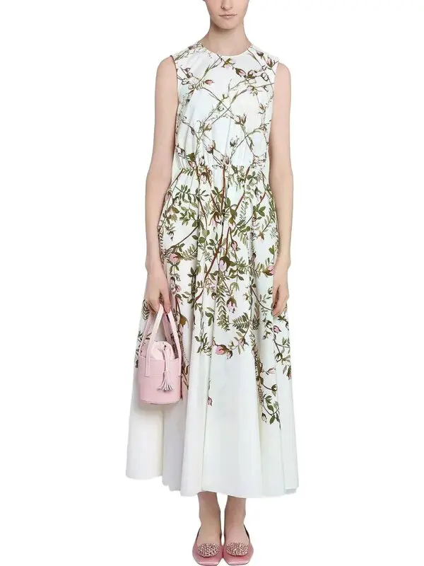 Giambattista Valli Floral-print A-line Midi Dress - White