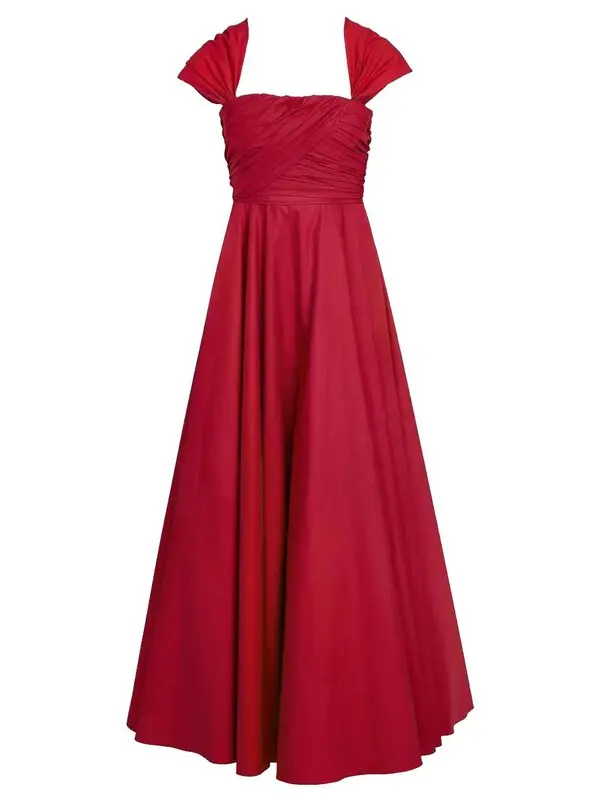 Giambattista Valli Draped-shoulder Maxi Dress - Red