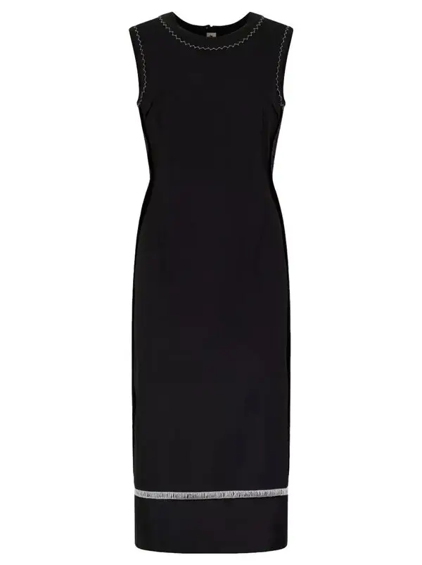 Marni Stitched-detail Sleeveless Midi Dress - Black
