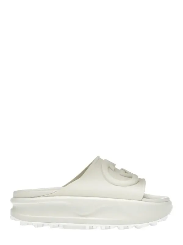 Gucci Gg Oversize Slide Sandal Interlocking G - Off White