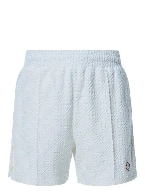 Casablanca Toweling Monogram Shorts - Light Blue