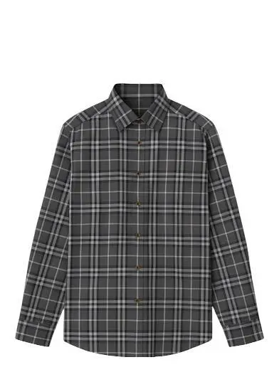 Burberry Flannel Check Cotton Shirt - Grey