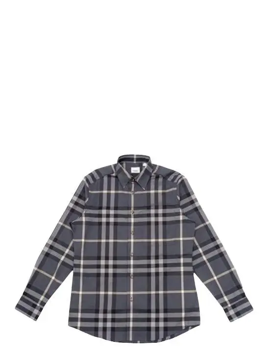 Burberry Check Cotton Shirt - Grey