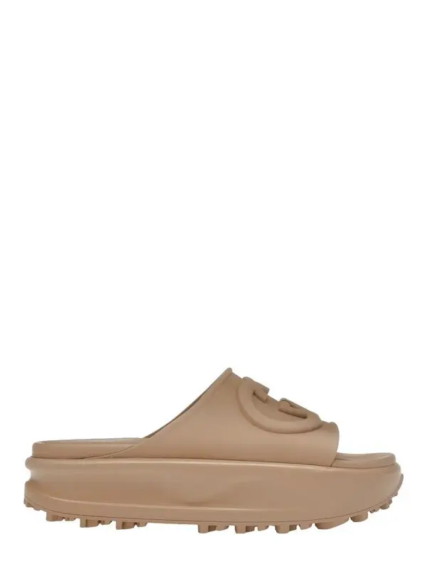 Gucci Gg Oversize Slide Sandal - Brown