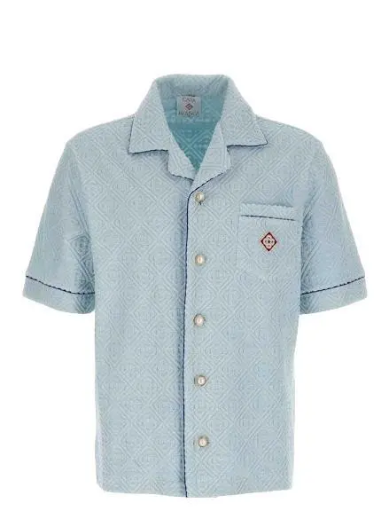 Casablanca Toweling Monogram Shirt - Light Blue