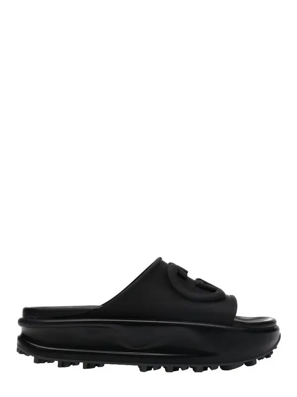 Gucci Gg Oversize Slide Sandal Interlocking G - Black
