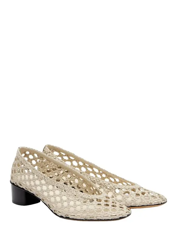 Le Monde Beryl Woven Leather Pumps - Beige