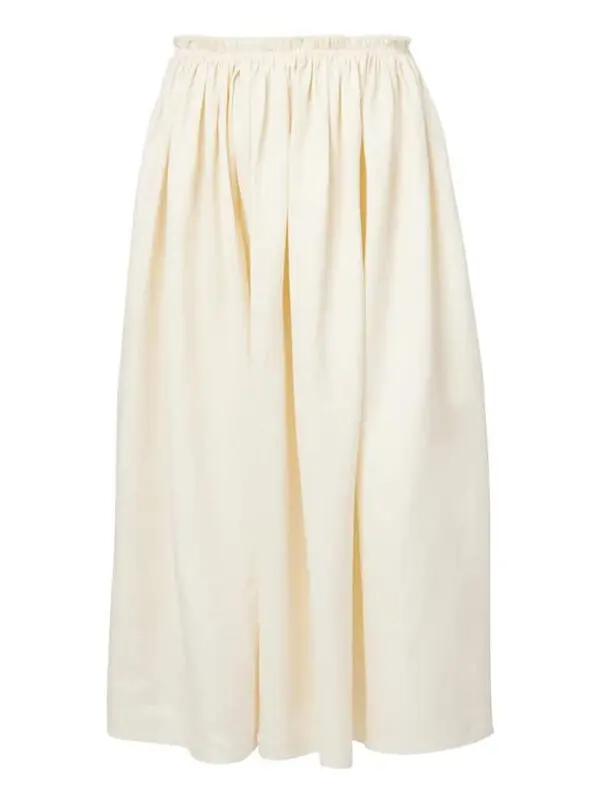 Gabriela Hearst Chiara Gathered Linen Midi Skirt - White