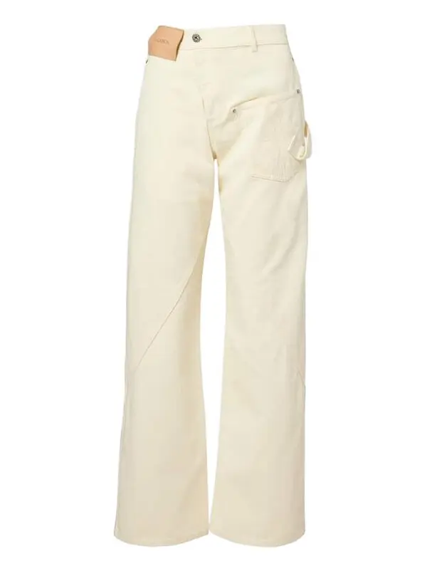 JW Anderson Twisted High-rise Wide-leg Jeans - Yellow