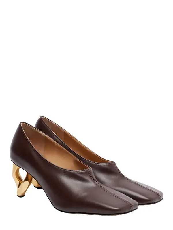 JW Anderson Chain 75 Leather Pumps - Brown