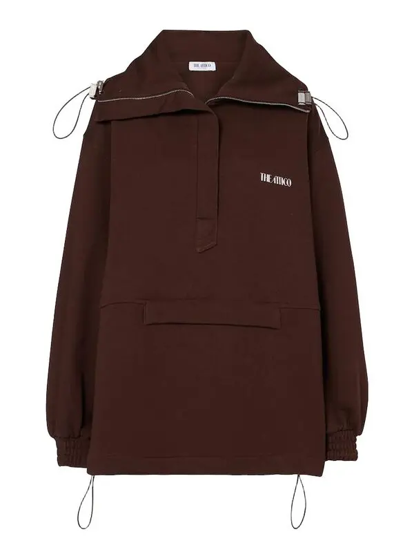 Attico Cotton Fleece Sweatshirt - Brown