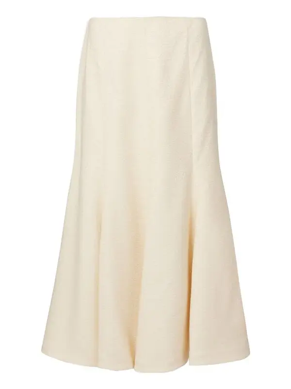 Gabriela Hearst Selma Flared Silk Midi Skirt - White