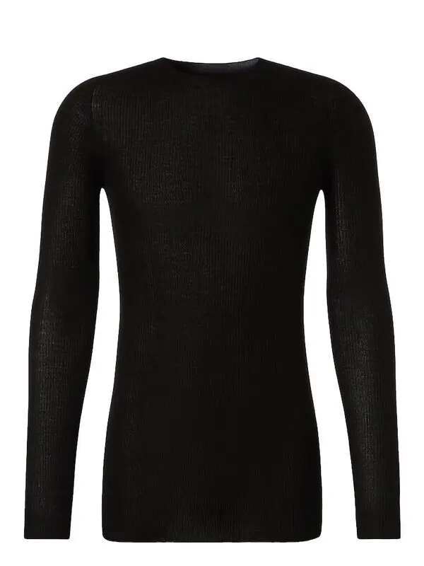 Rick Owens Ribbed-knit Virgin Wool Sweater - Black