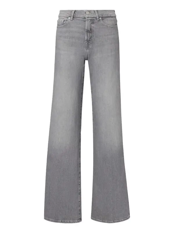 7 For All Mankind Lotta High-rise Wide-leg Jeans - Grey