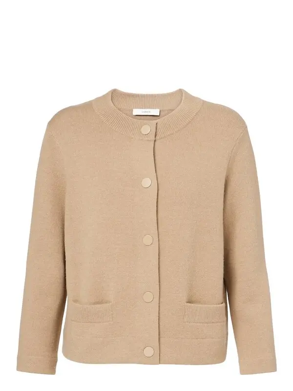Vince Shrunken Wool And Cashmere Cardigan - Beige