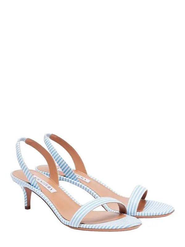 AQUAZZURA So Nude 50 Striped Sandals - Blue