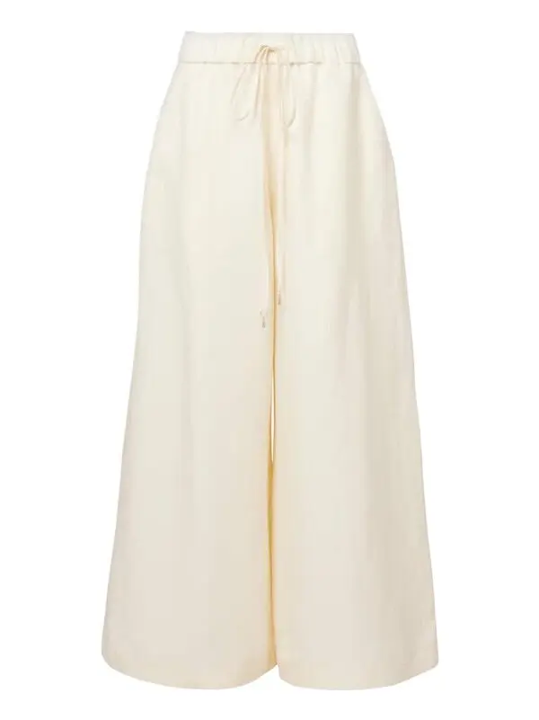 Gabriela Hearst Gelos Linen And Silk Wide-leg Pants - White