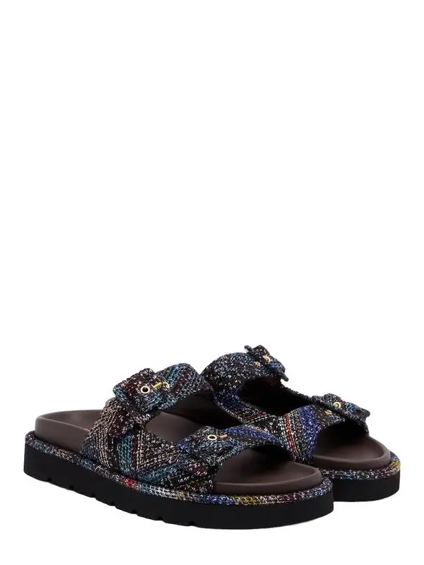 Missoni Zigzag Sequined Leather Sandals - Multicoloured