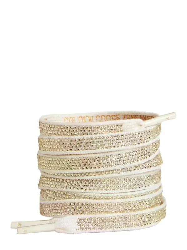 GOLDEN GOOSE Strass-embellished Shoe Laces - White