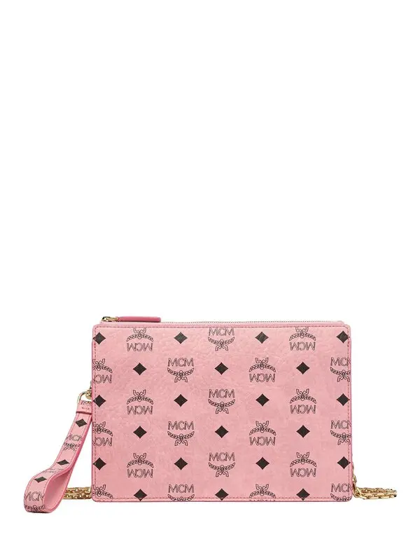 Mcm Wristlet With Chain Strap - Soft Pink